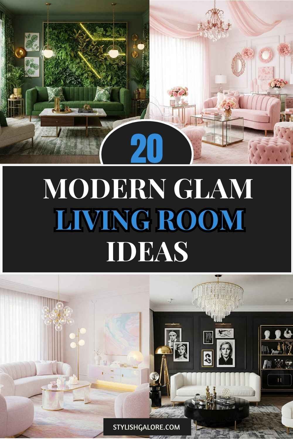20 Stunning Modern Glam Living Room Ideas That Radiate Elegance ...